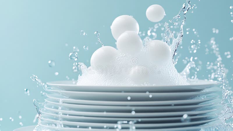 Sparkling Clean Dishes Water Splash Foam Plates Stock Photos - Free ...