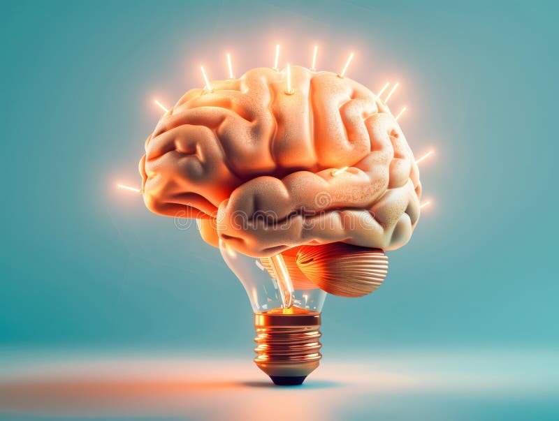 Illuminated Brain a Symbol of Wisdom, Thought, and Creative ...