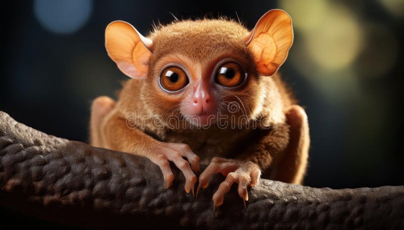 Playful Tarsier Caught MidWink in Tropical Twilight, Showcasing ...