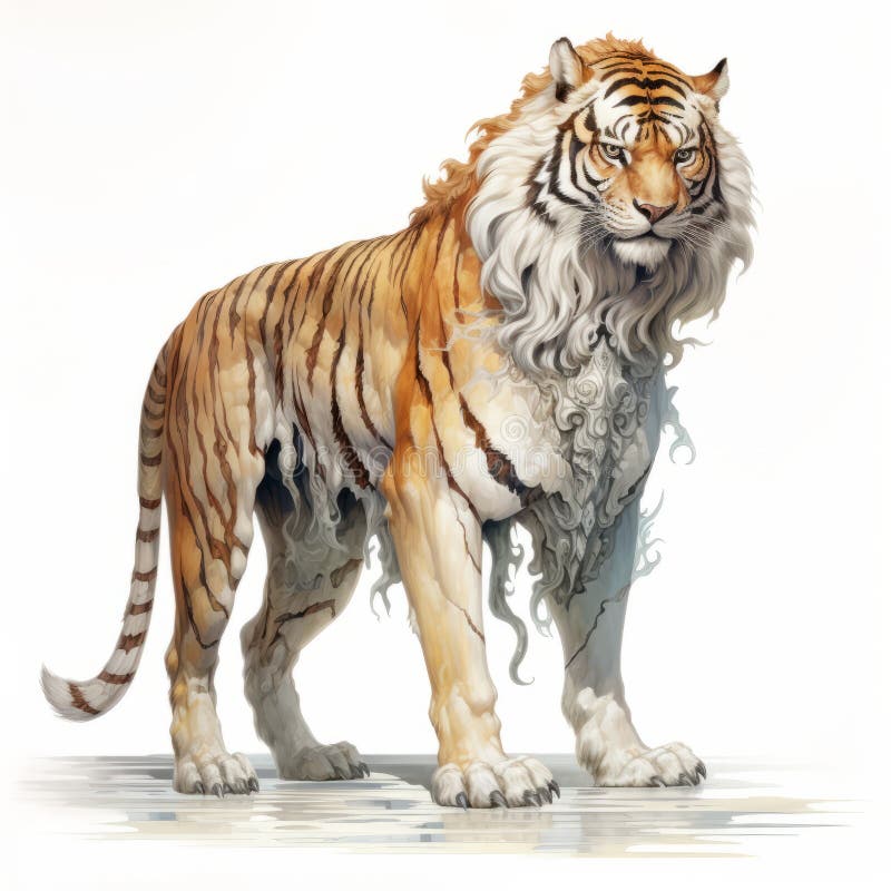 Stunning Tiger from the Last Unicorn in Isolated White Background Stock ...
