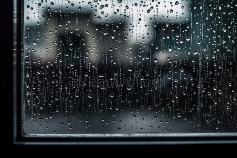Ai Generative Raindrops on the Window, Abstract Background, Water Drops ...