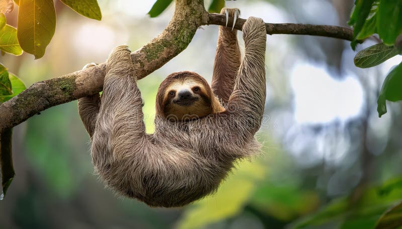 UpsideDown Tropical Paradise a Rare Glimpse of a Sloth Defying Gravity ...