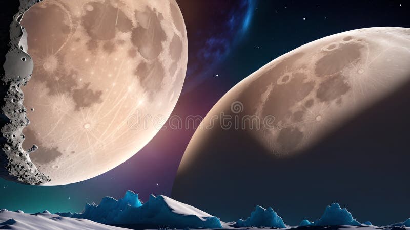 A Captivating Image of Two Moon Like Planets in the Sky AI Generative ...