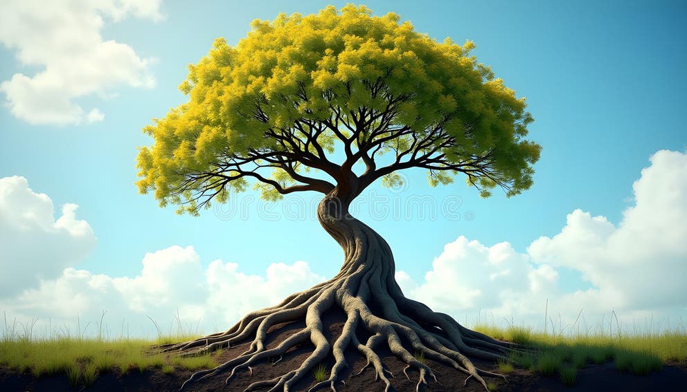 A Captivating Image of a Unique Tree Whose Roots Spiral Skywards As ...