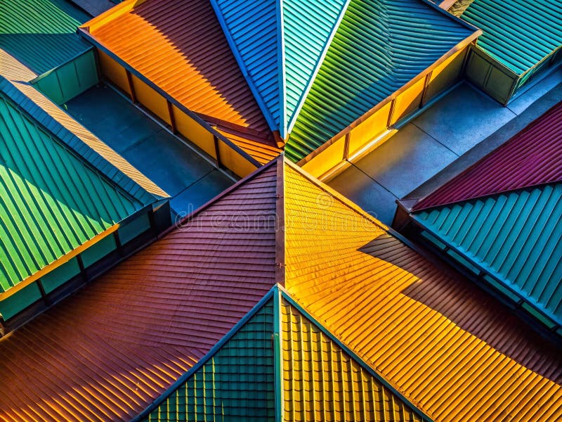 Intricate Rooftop Architecture Exploring Geometric Shapes and Play of ...