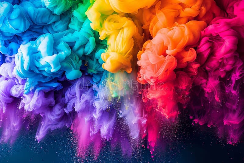 Colorful Rainbow Wave Paint Splash by Generative AI Stock Illustration ...