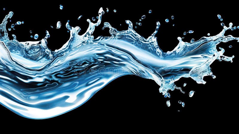 Captivating Image of Vibrant Water Splashes on a Dark Backdrop Stock ...