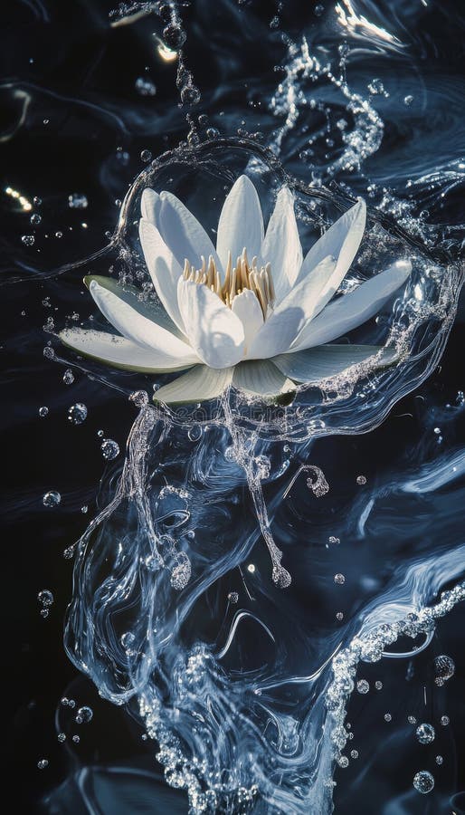 A Captivating Image of a Water Lily Transforming into Quantum Particles ...