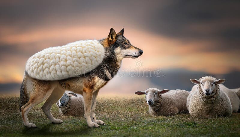 Wolf in Sheeps Clothing a Deceptive Encounter in a Wintery Forest ...