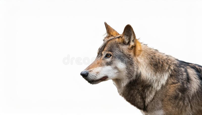 Majestic Grey Wolf in Transparent Backdrop, Majestically Poised with ...
