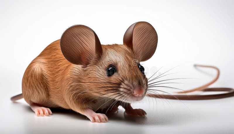 Delicate Wood Mouse Against Pure White Backdrop, Capturing the Grace ...