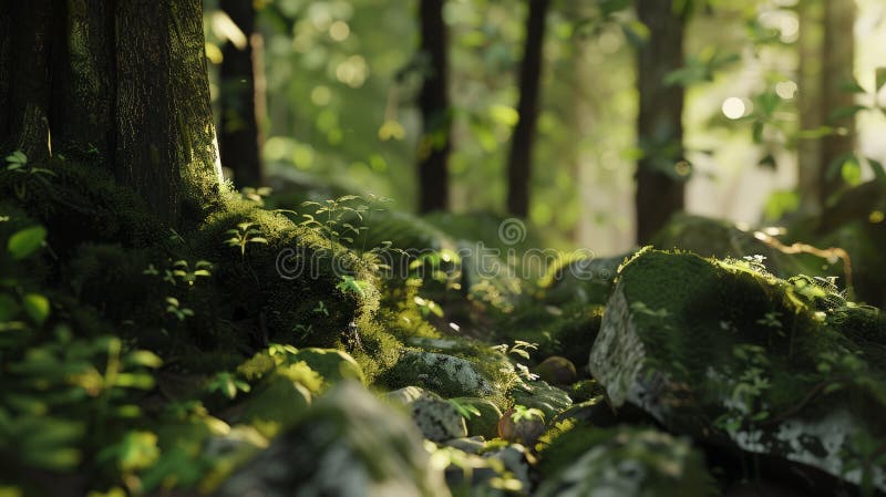 Nature S Microcosm: Detailed Focus in the Forest Stock Photo - Image of ...