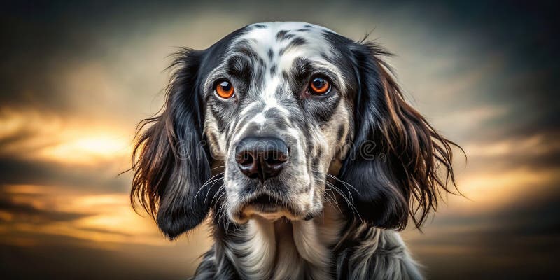 Exquisite Black and White English Setter Portrait a Stunning Indoor ...