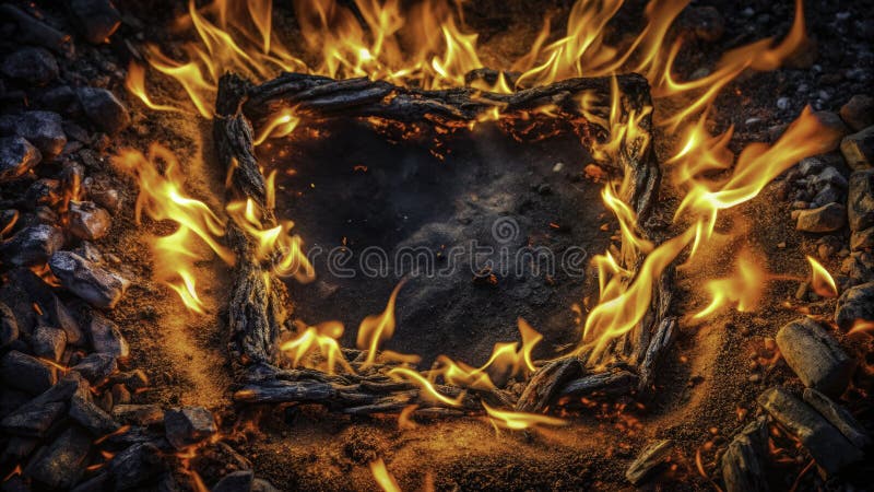 A Captivating Inferno Border Abstract Fire Art for Graphic Design ...