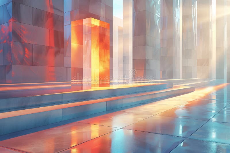 Captivating Interior Design Showcasing Reflective Floors and Warm ...