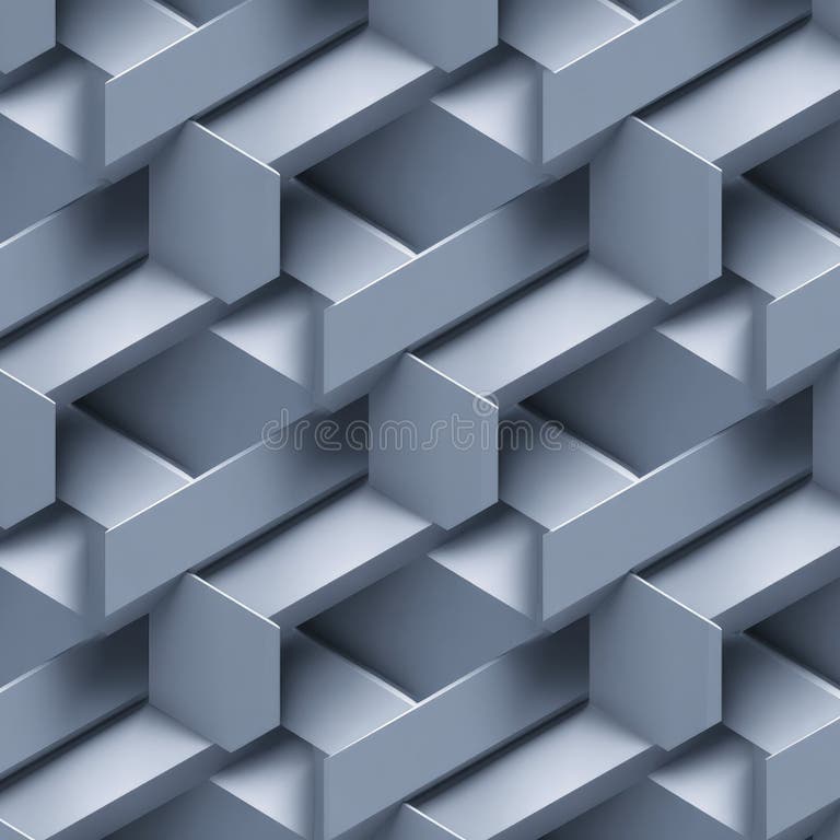 Abstract Gray Geometric Blocks: a Serene 3D Interlocking Pattern Stock ...