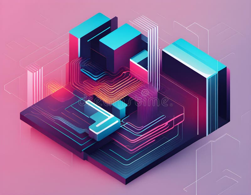 Captivating Isometric Block Abstract Illustration Stock Illustrations ...