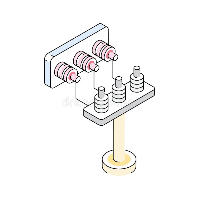 A Captivating Isometric Outline Icon of Transmission Pole Stock Vector ...