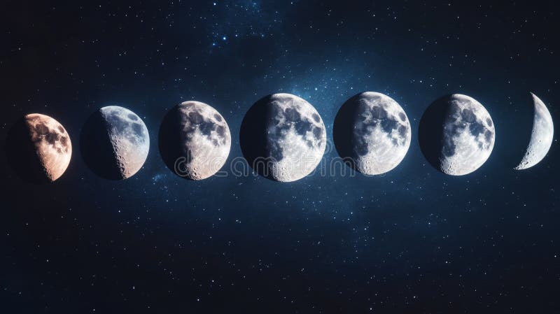 Captivating Journey through the Mesmerizing Phases of Moons Stock ...