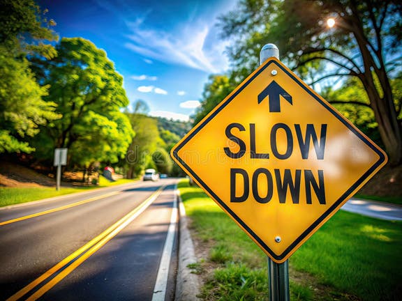Captivating 4K Animation of a Slow Down Traffic Sign Rule of Thirds ...