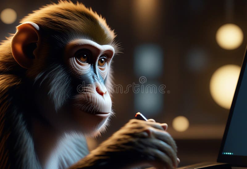 A Captivating 4K Encounter with a Work Monkey & the Computer Screen ...