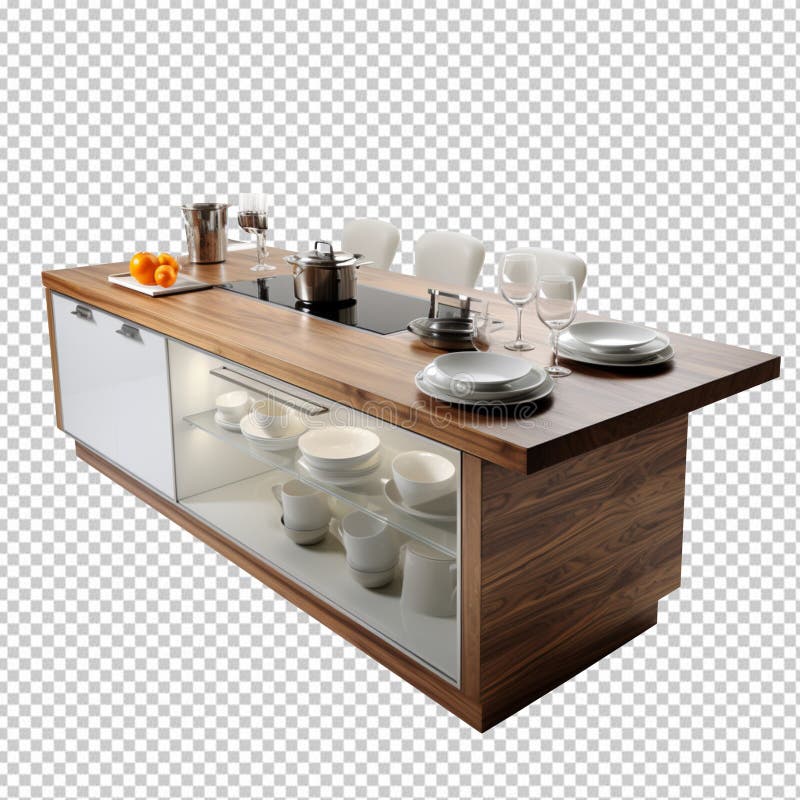 Captivating Kitchen Island Isolated on Transparent Background Stock ...