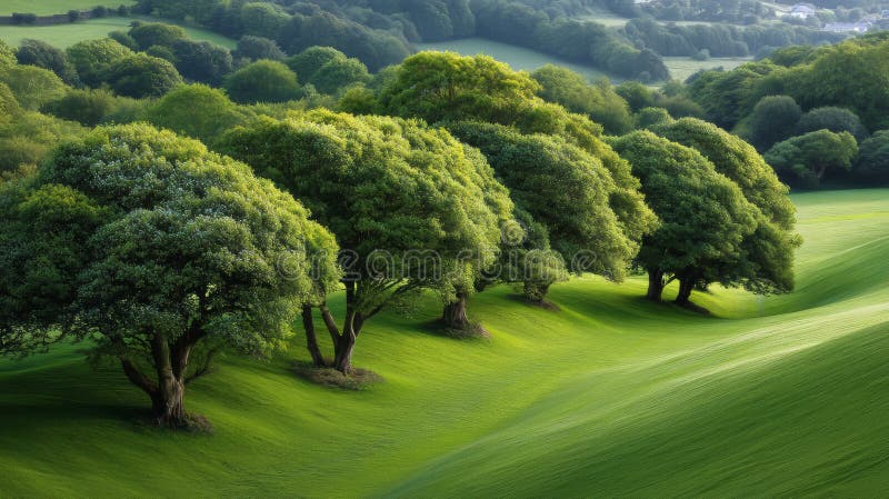 Exploring the Tranquil Scene of Trees Enveloping a Serene Field with ...