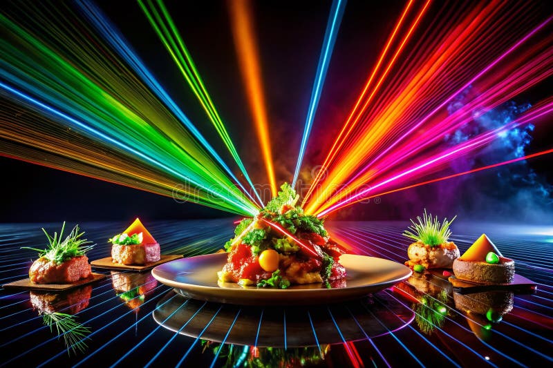 Captivating Laser Light Show for Food Photography Vibrant Beams and ...