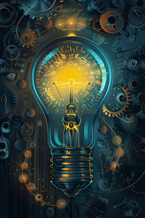 Innovate Filament Bulb Vector Scene AI Generated Stock Illustration ...