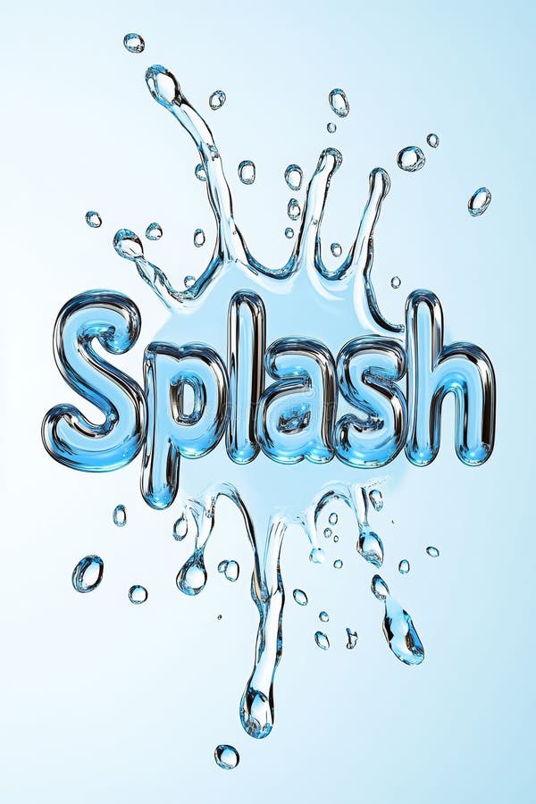 Vibrant Blue Liquid Text Effect Spelling Splash with Glossy Highlights ...