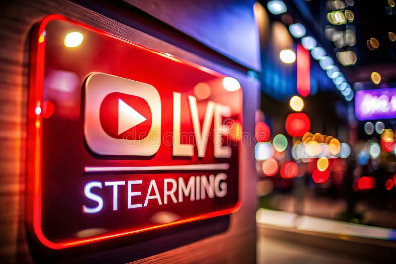 Captivating Live Streaming Logo Design Dynamic Red Aesthetic for Online ...