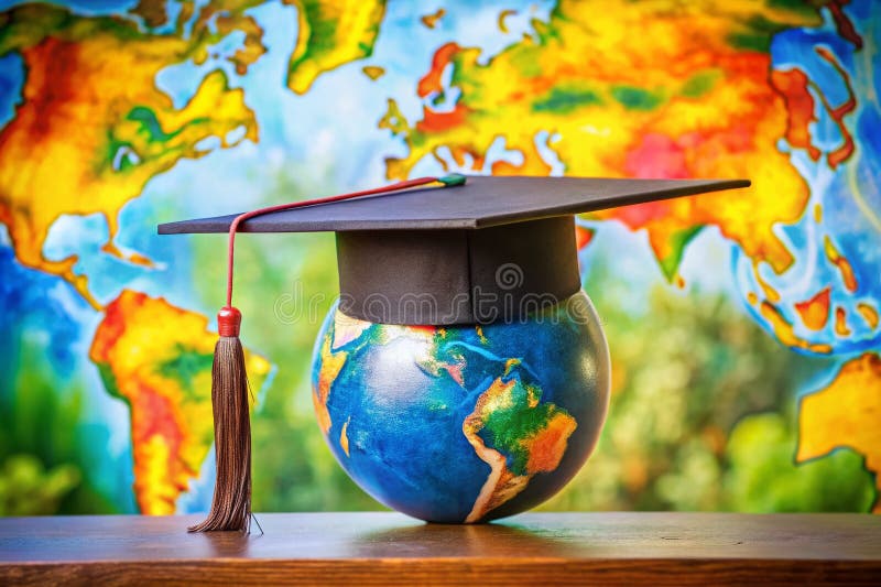 Innovative Education Logo Design Concept a Graduation Cap Globe and ...