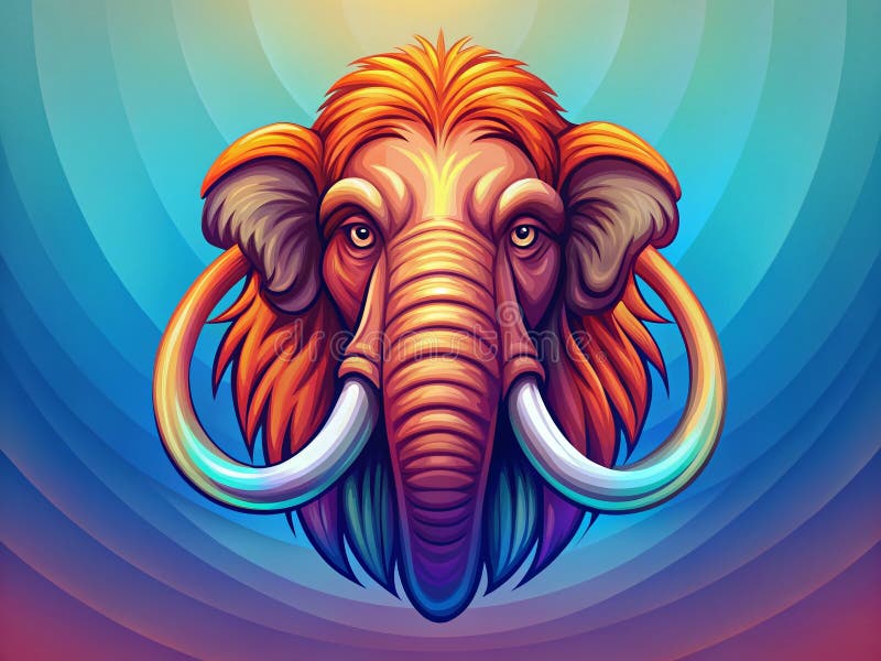 Majestic Mammoth Head Logo Design a Simple Flat Icon with a Stunning ...