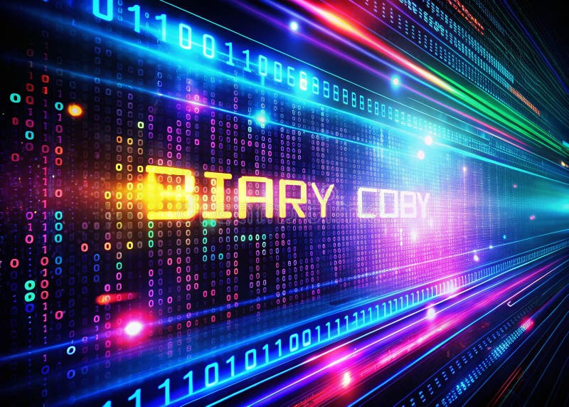 Dynamic Binary Code Long Exposure a Futuristic Digital Display for a Modern Technology ...