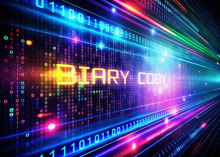 Dynamic Binary Code Long Exposure a Futuristic Digital Display for a Modern Technology ...