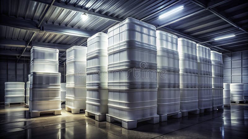 A Long Exposure Study of Stacked White Plastic IBC Containers ...