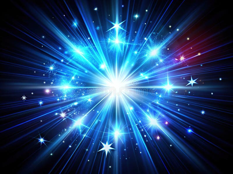 Dynamic Abstract Lens Flare Animation Looping White and Blue Starburst ...