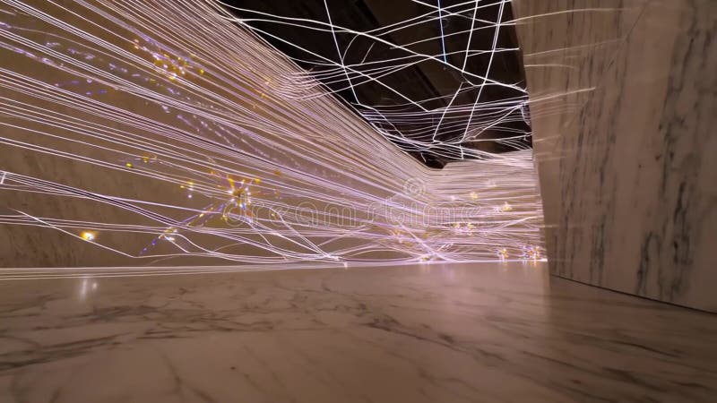 Dynamic Converging Luminous Strands and Golden Sparkles Illuminate ...