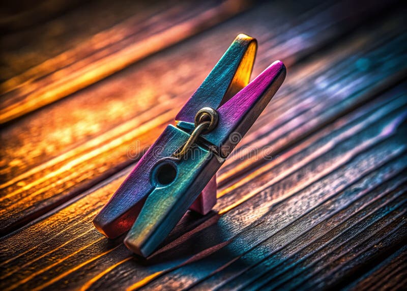 A Single Clothes Peg Against a Rustic Wooden Background a Study in ...