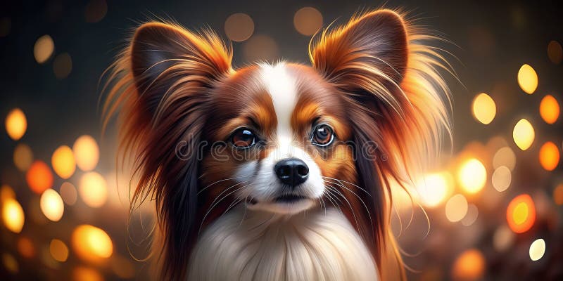 Stunning LowLight Portrait of a White and Red Papillon a Pawsome Pet ...