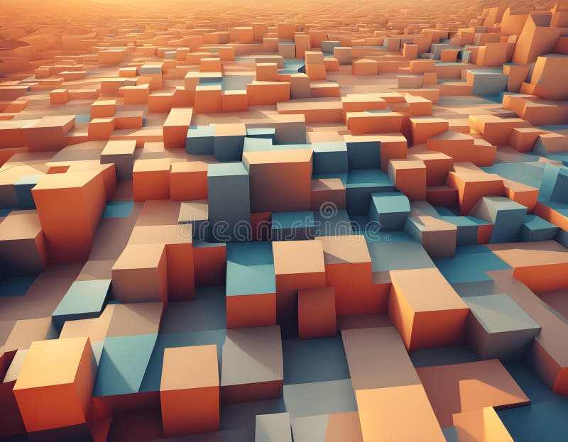 A Captivating Low-poly Geometric Abstract Composition, Evoking a Sense ...