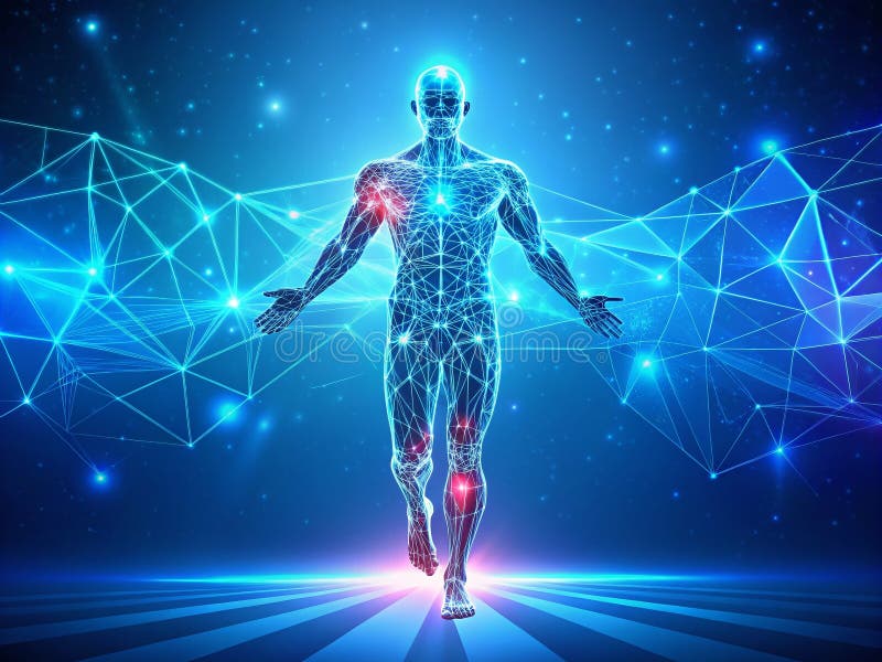 Dynamic Low Poly Human Anatomy Animation Futuristic Medical and AI ...