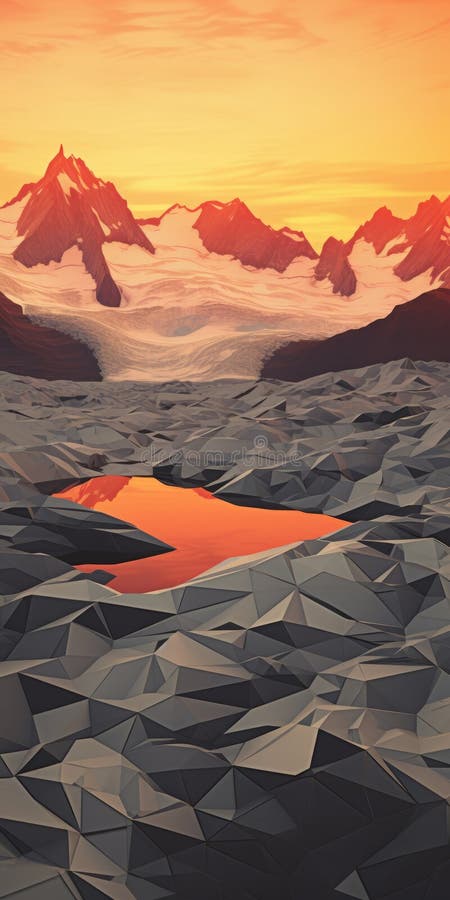 Captivating Low Poly Landscape: Eroded Surfaces in Dark Silver and ...