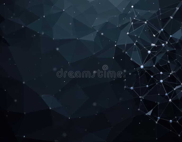Futuristic Low Poly Space Connection Structure a Dynamic Abstract ...