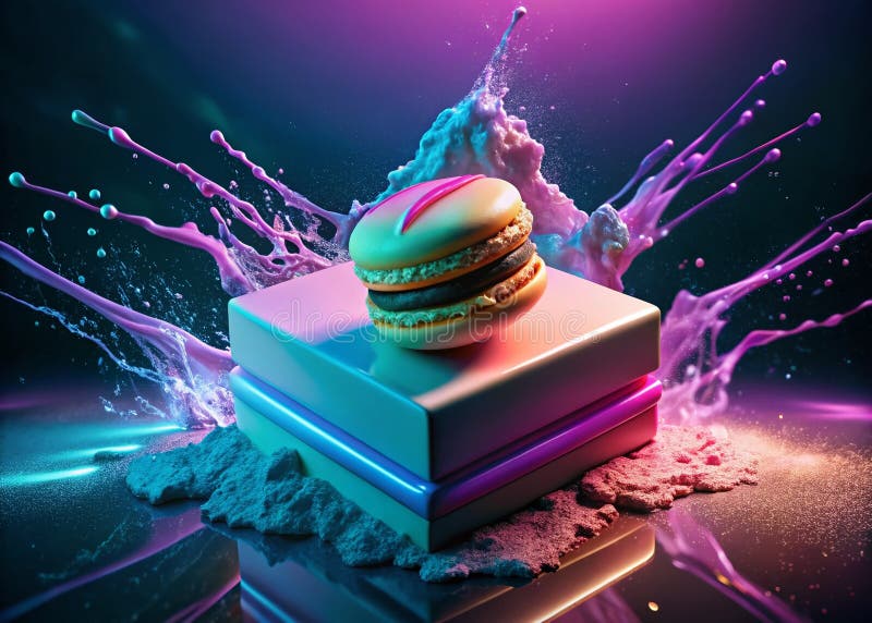 Captivating Macaron Box Displayed on a Polished Marble Platform ...