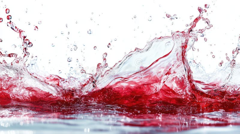Red Color Liquid Splashing Across Screen, Food Beverage Macro Concept ...