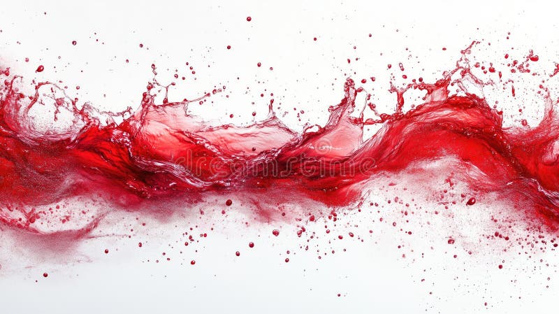 Red Color Liquid Splashing Across Screen, Food Beverage Macro Concept ...