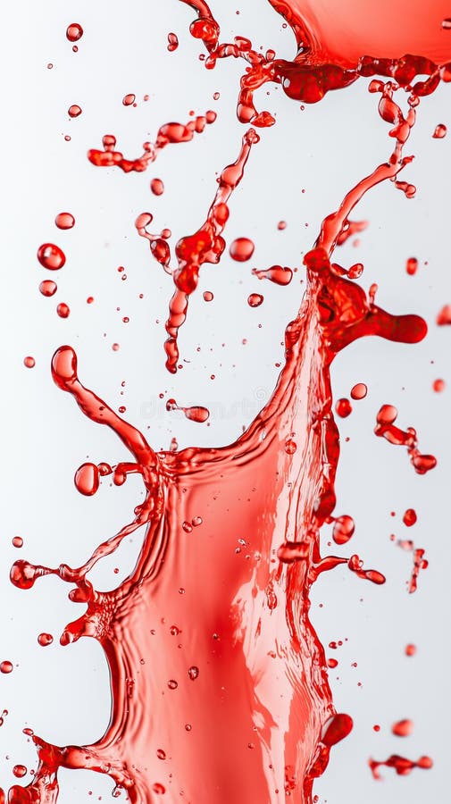 Red Color Liquid Splashing Across Screen, Food Beverage Macro Concept ...