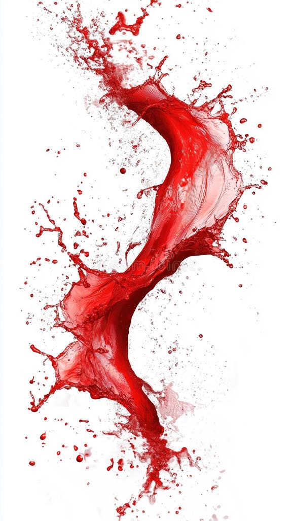 Red Color Liquid Splashing Across Screen, Food Beverage Macro Concept ...