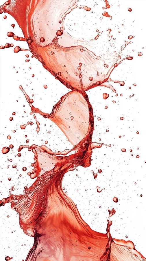 Red Color Liquid Splashing Across Screen, Food Beverage Macro Concept ...